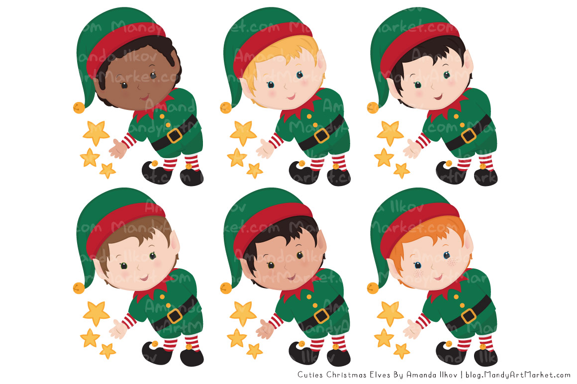 Cute Christmas Elves & Patterns ~ Illustrations on Creative Market