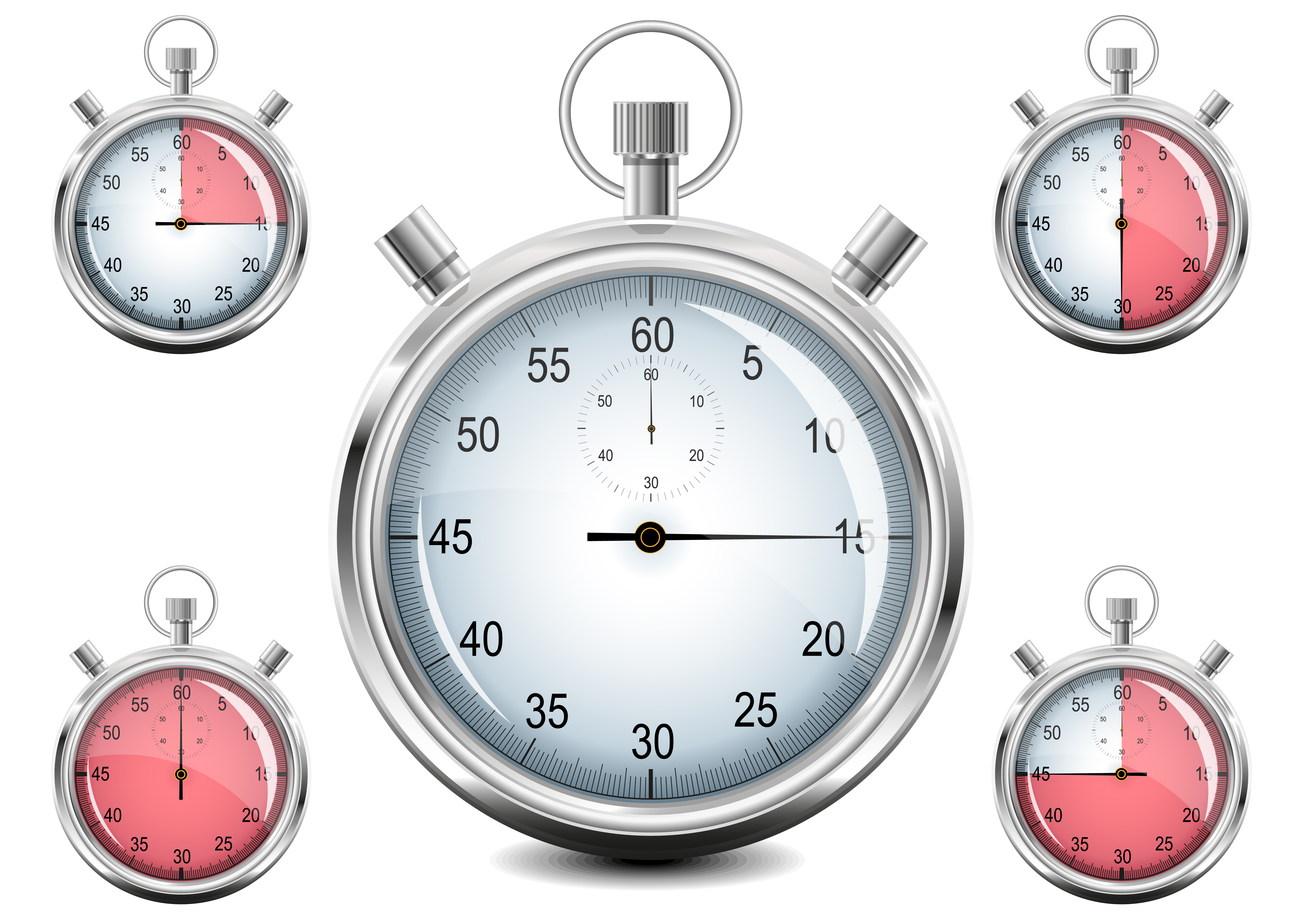 Set of Chrome analog Stopwatch ~ Illustrations on Creative Market