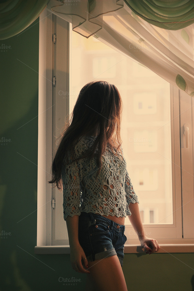 Sexy Girl Looking Through The Window ~ People Photos On Creative Market