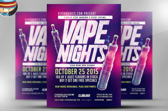 Vape Nights Flyer Template ~ Flyer Templates on Creative Market