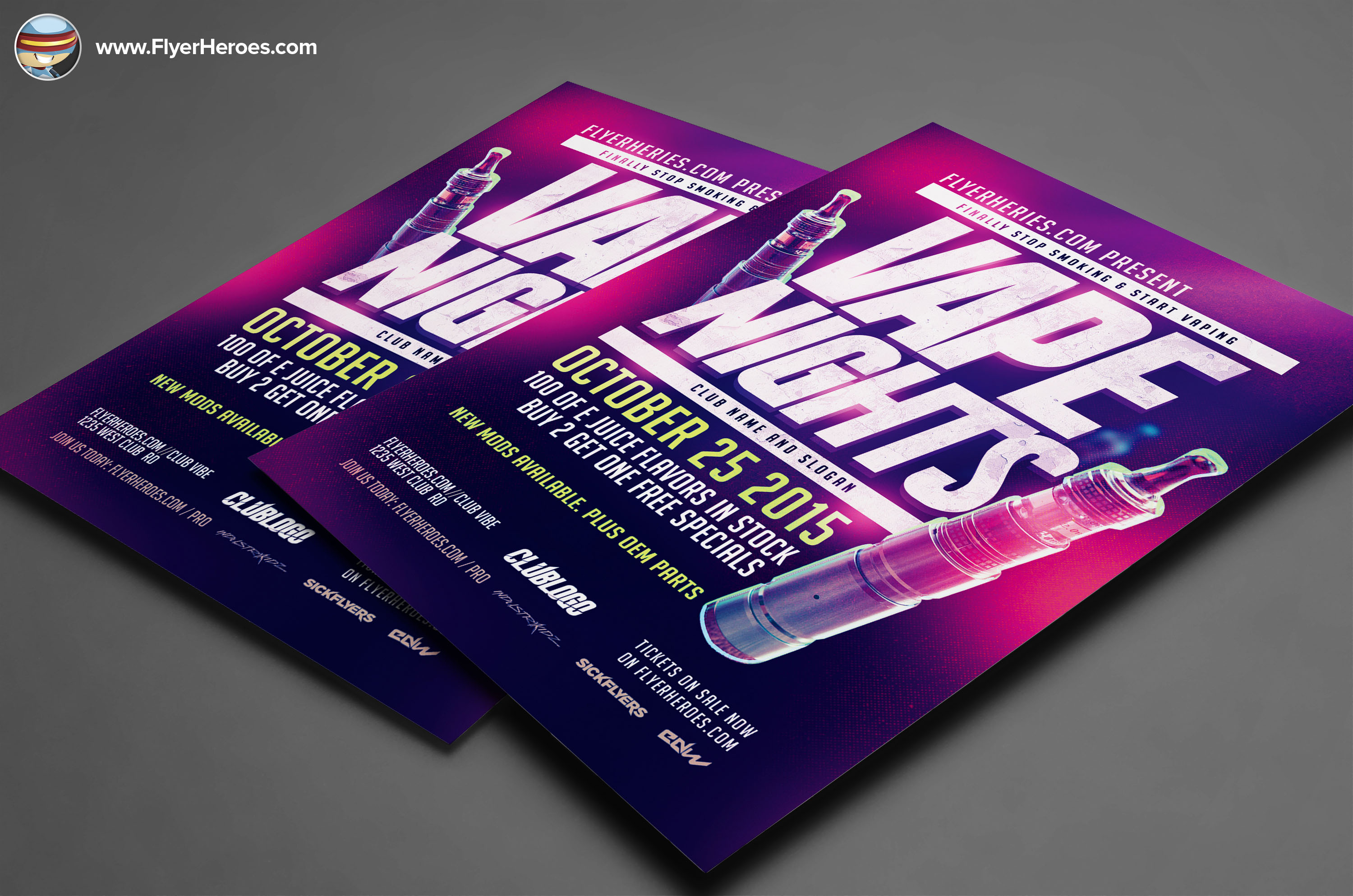 Vape Nights Flyer Template ~ Flyer Templates on Creative Market