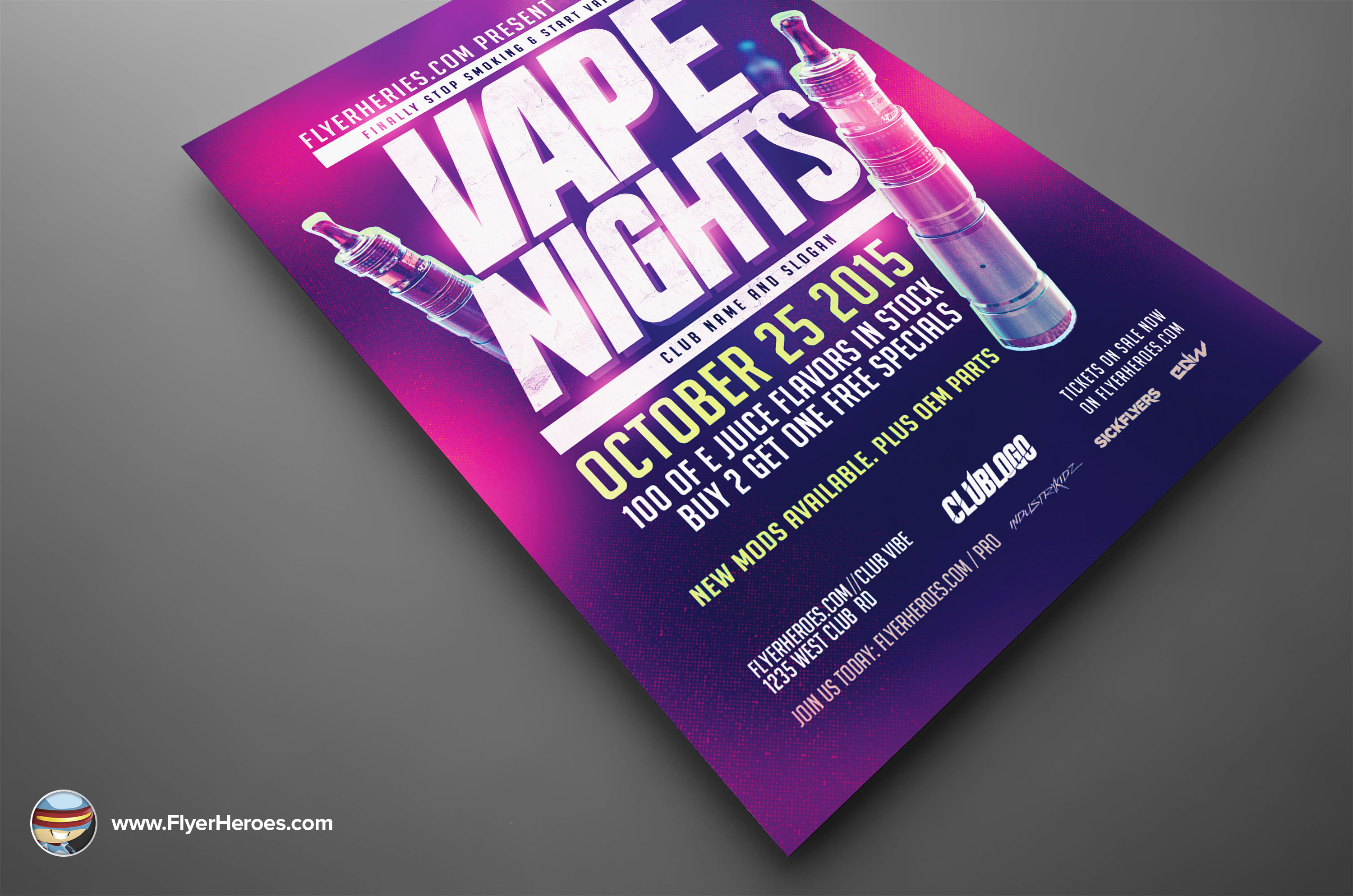 Vape Nights Flyer Template ~ Flyer Templates on Creative Market