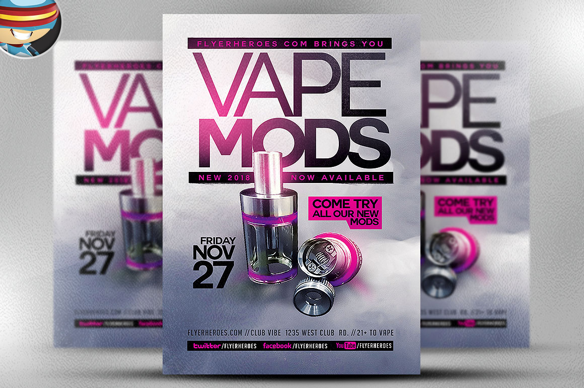 Vape Mods Flyer Template ~ Flyer Templates on Creative Market