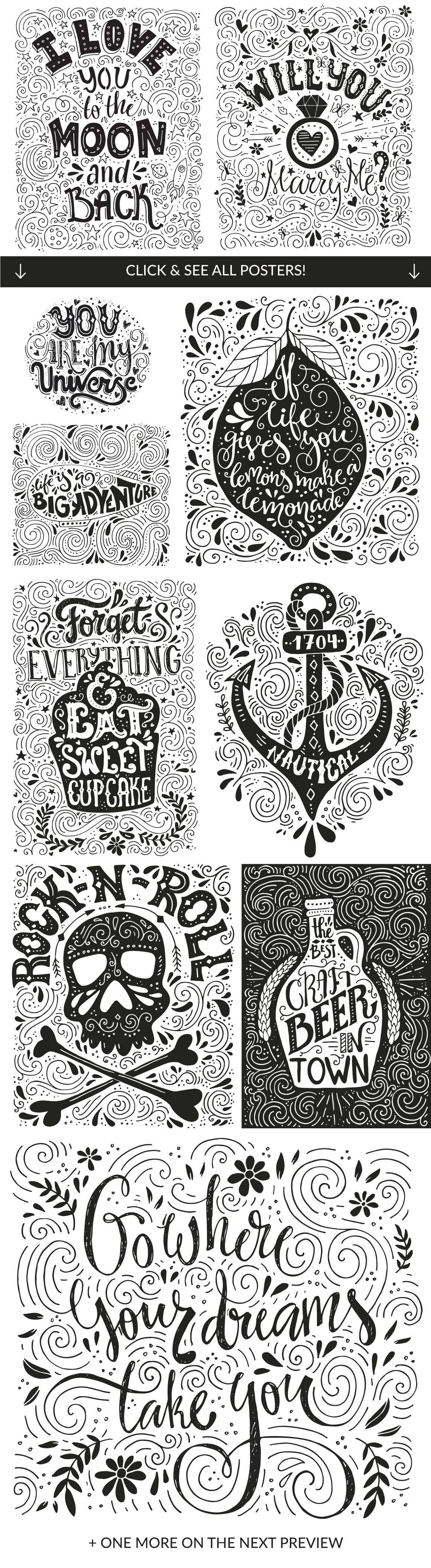 11 Hand Lettering Quotes ~ Illustrations on Creative Market
