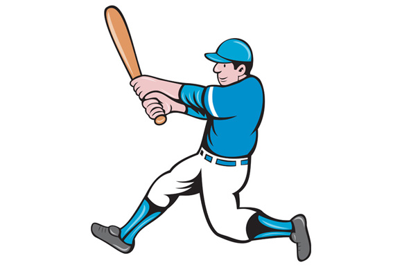 Baseball Player Batter Swinging Bat ~ Illustrations on Creative Market