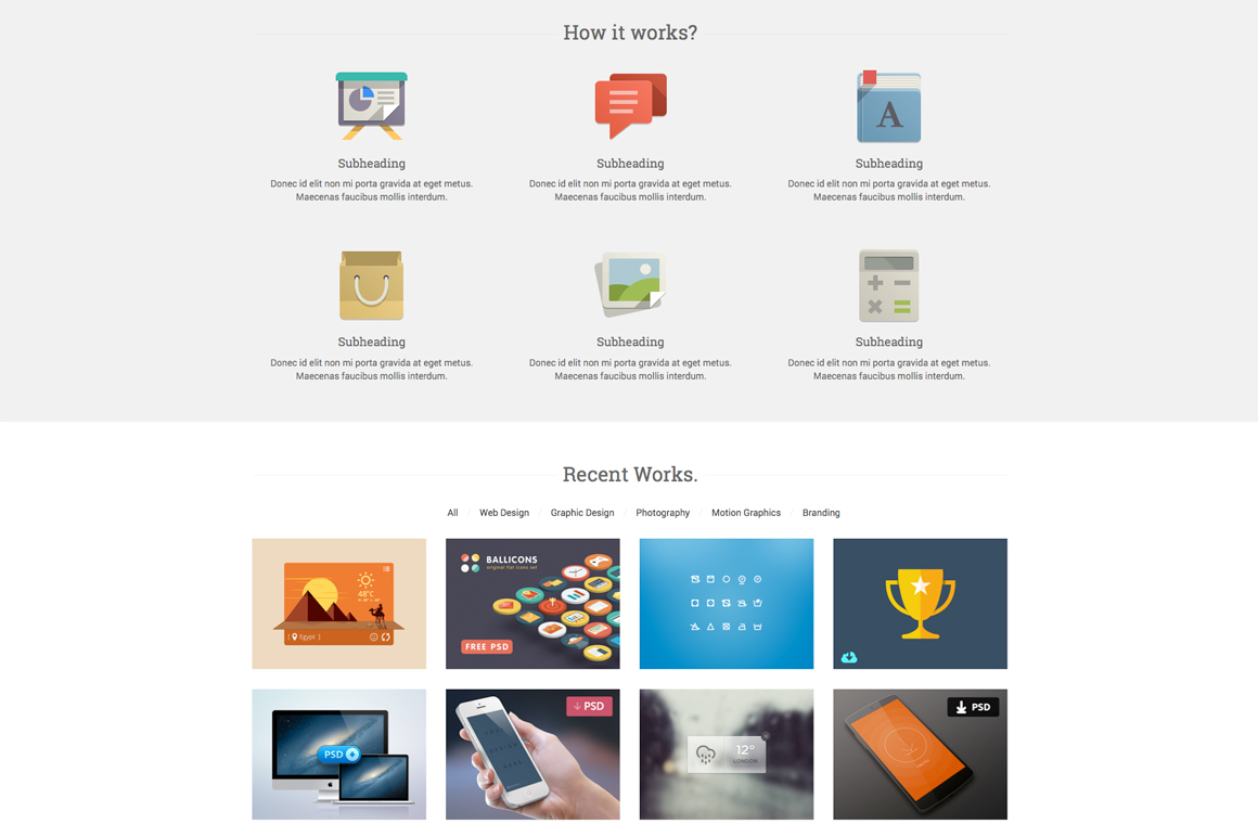 Start - Responsive One Page Template ~ Website Templates on Creative Market