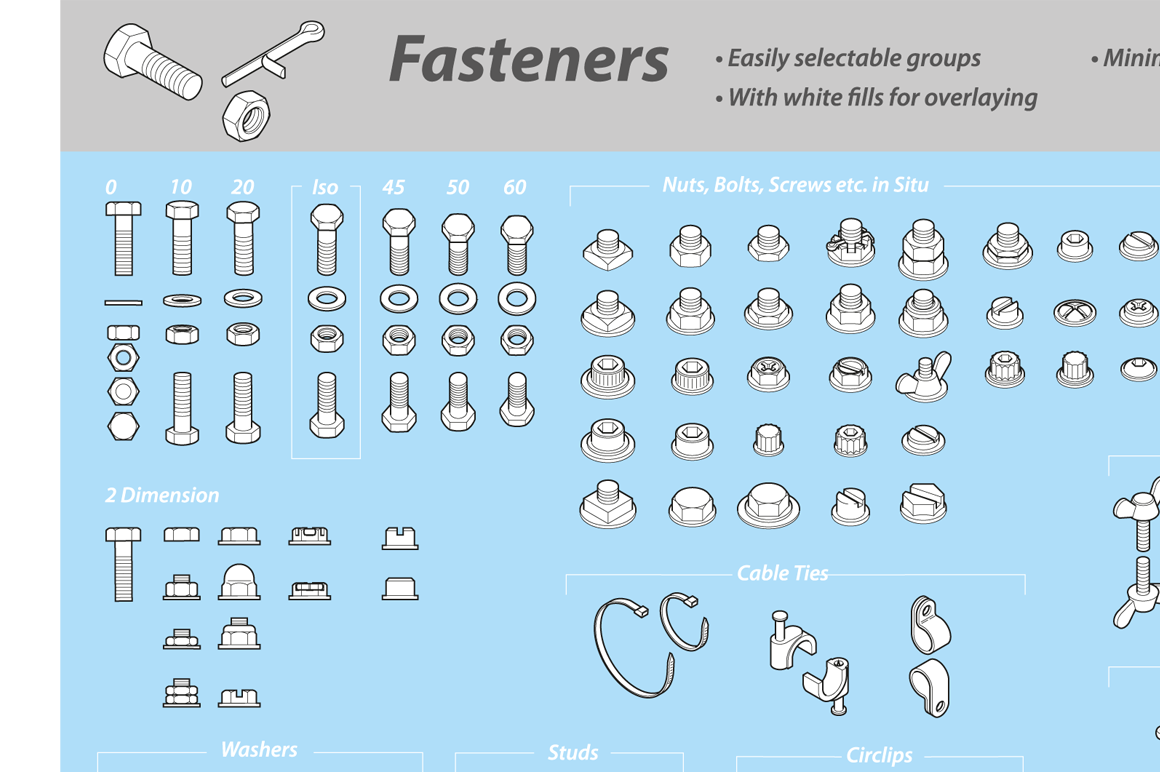 Isometric Fasteners ~ Illustrations on Creative Market