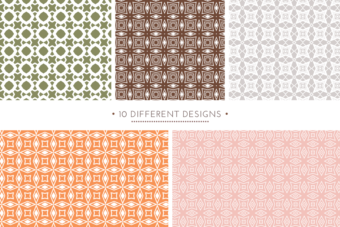 Set of 10 simple patterns Vol. 3 ~ Patterns on Creative Market