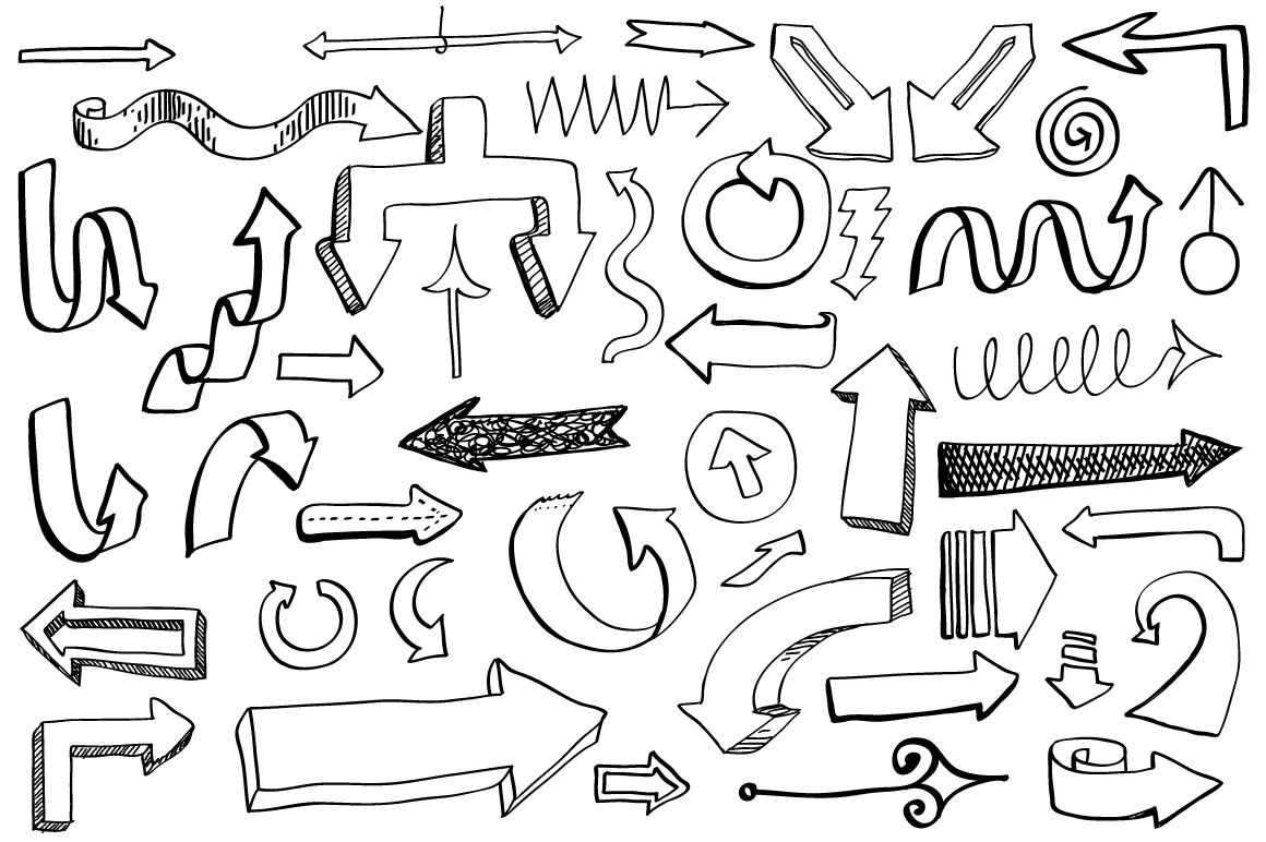 100 arrow set hand drawn ~ Objects on Creative Market