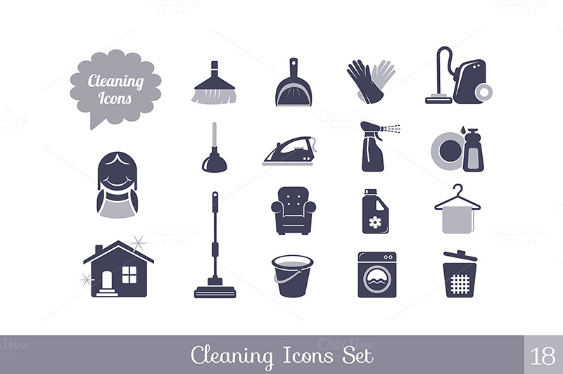Cleaning and housework icons ~ Icons on Creative Market