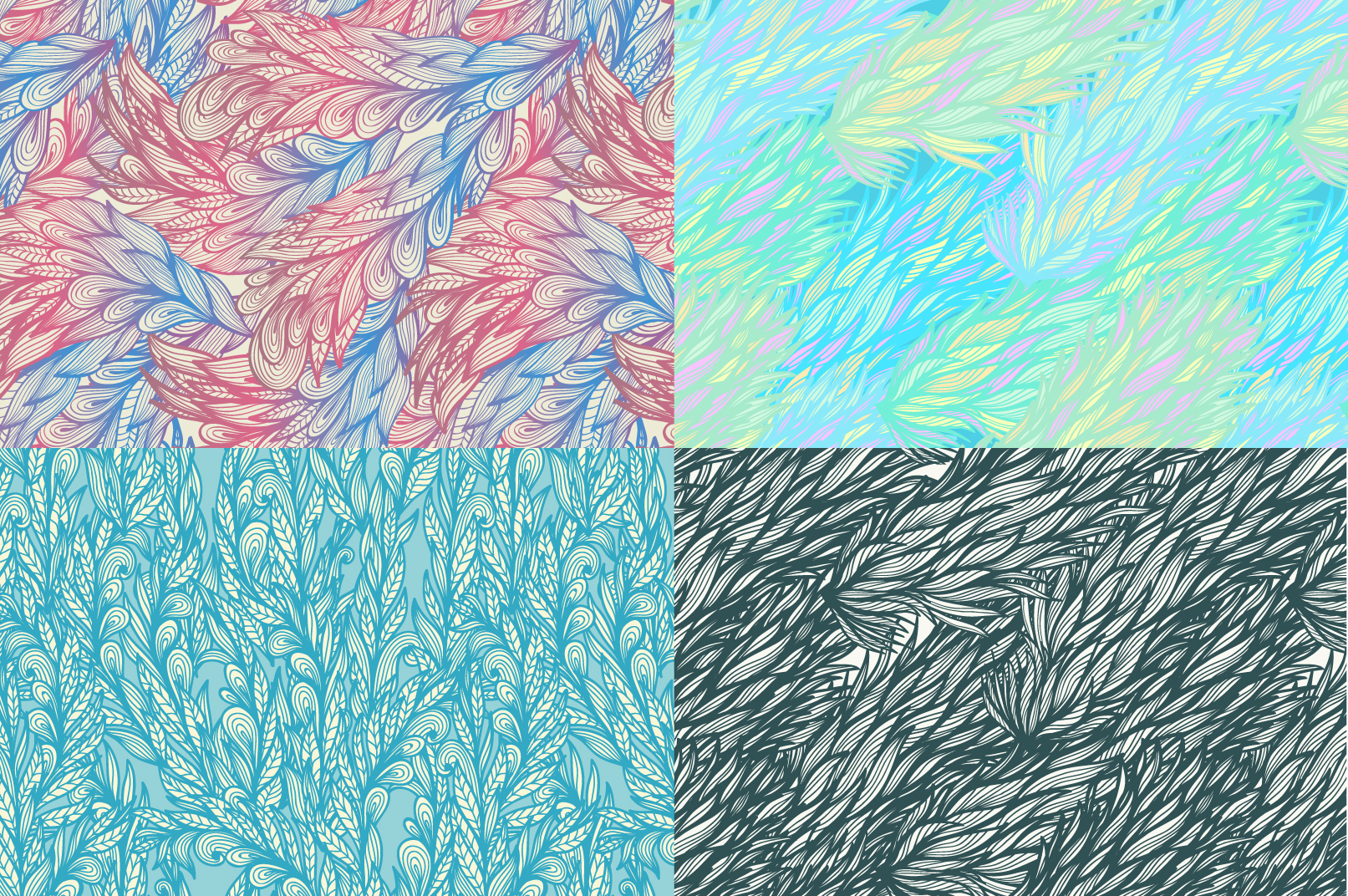 Flying Feathers. 8 Seamless Patterns ~ Patterns on Creative Market