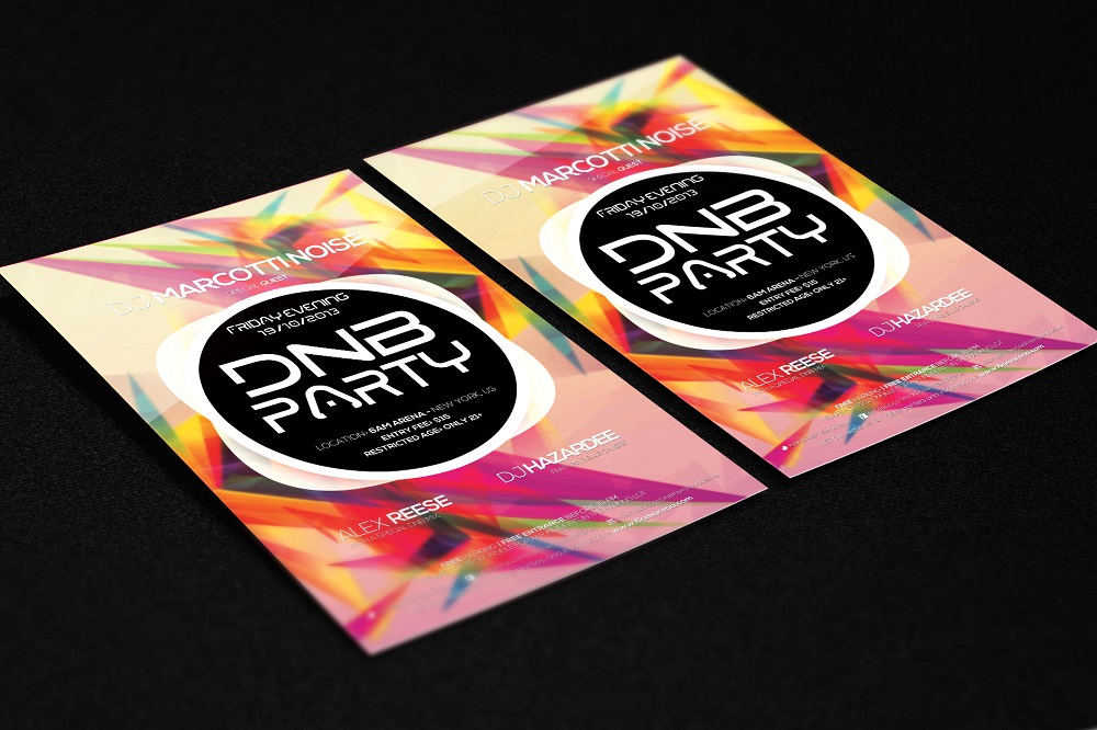 DnB Party Club Colorful Poster/Flyer ~ Flyer Templates on Creative Market