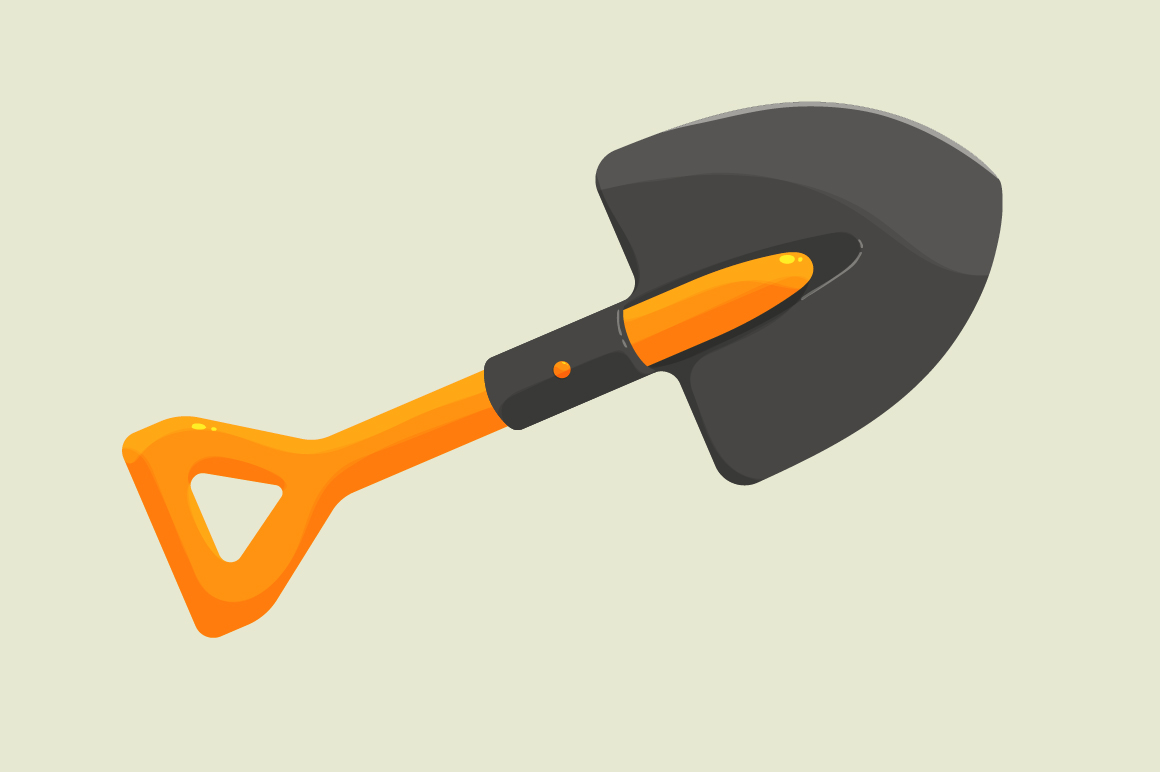Cartoon shovel to work in the garden ~ Illustrations on Creative Market