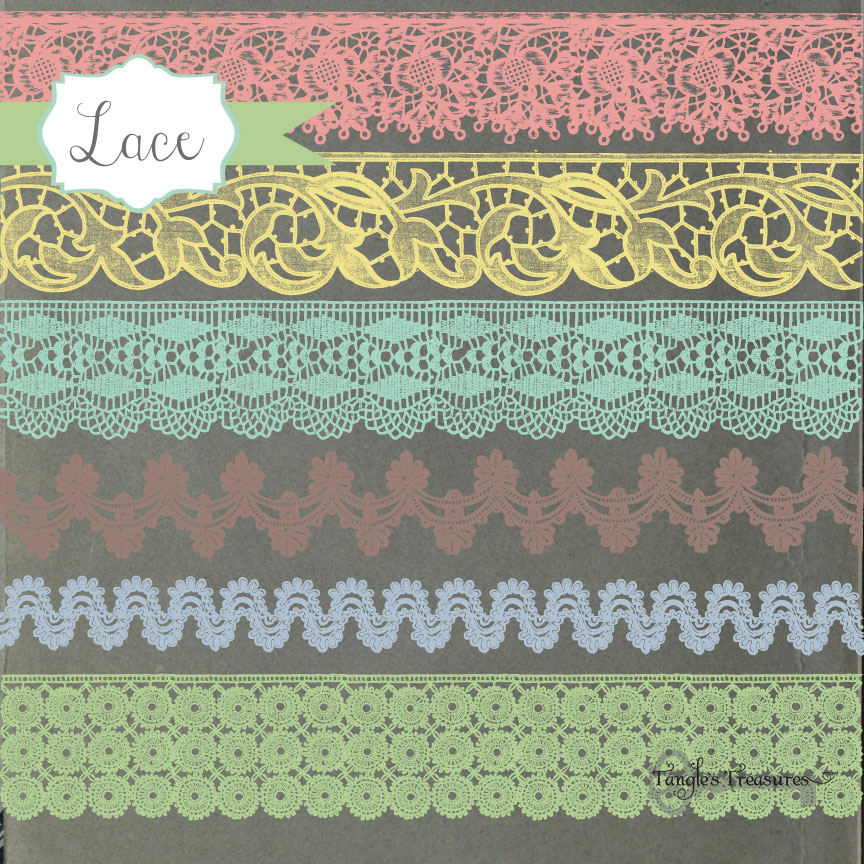 Vintage Lace Borders Clipart ~ Brushes on Creative Market