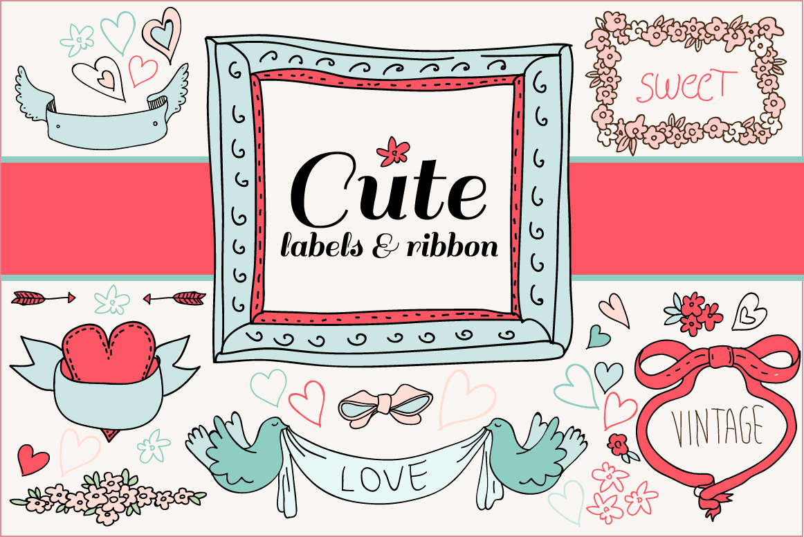 Labels and ribbons ~ Illustrations on Creative Market