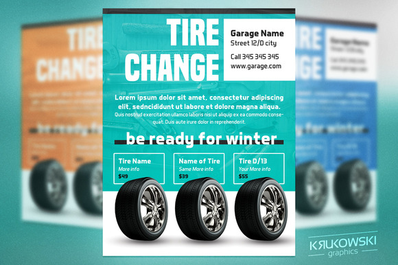 Tire Services Flyer Template ~ Flyer Templates on Creative Market