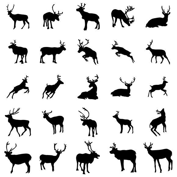 Deer Scene Silhouette Patterns
