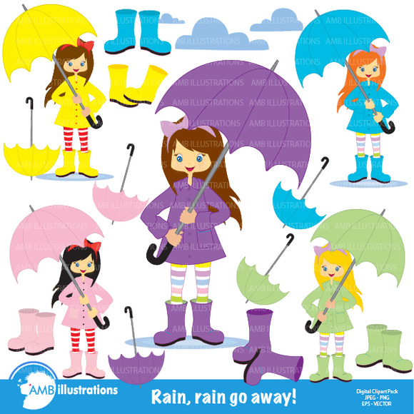 Rainy Day Clipart AMB-220 ~ Illustrations on Creative Market