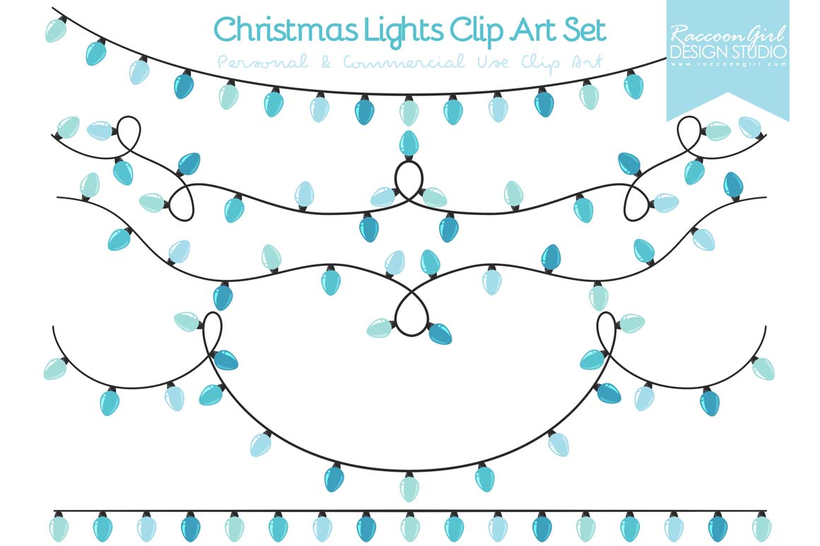Christmas Lights Clip Art Set ~ Illustrations on Creative Market