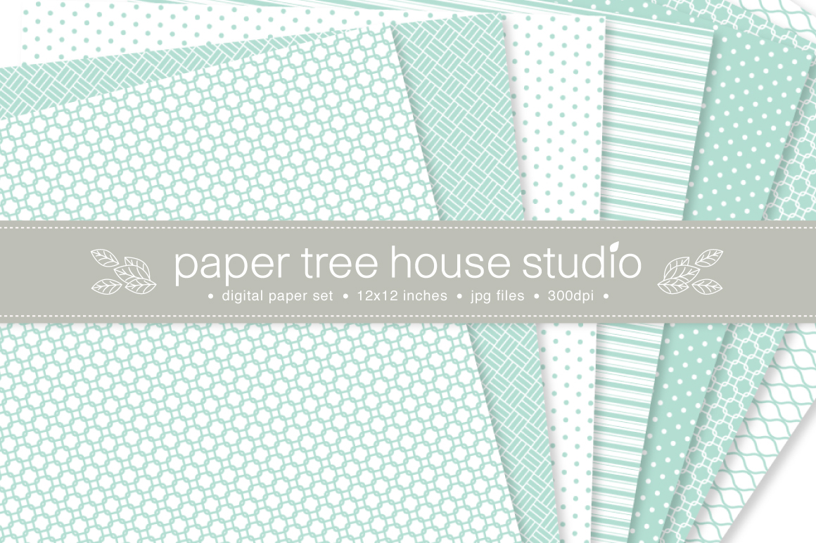14 Sea Green Digital Papers ~ Patterns on Creative Market