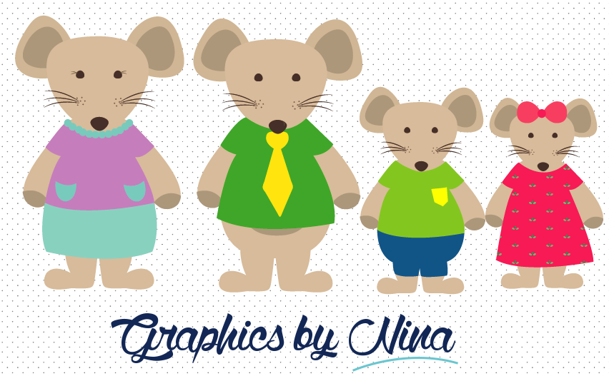 Mouse Family Clipart ~ Illustrations on Creative Market