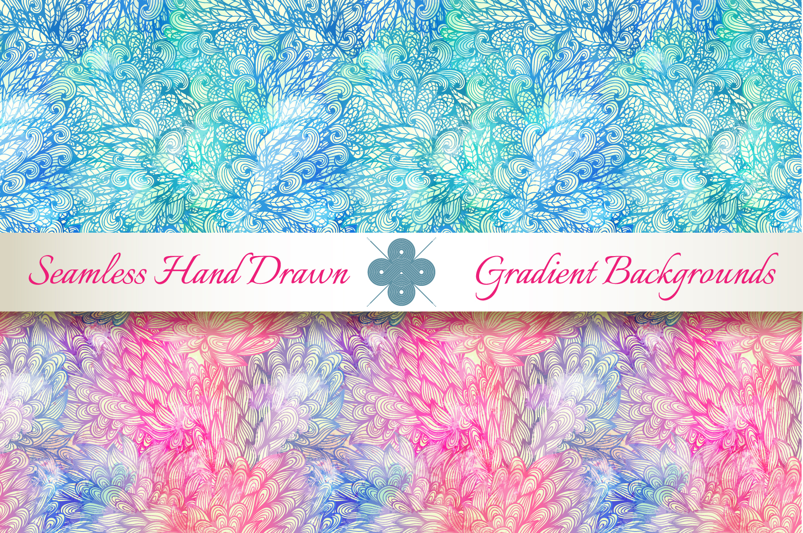 6 Seamless Gradient Florals. Set#3 ~ Patterns on Creative Market