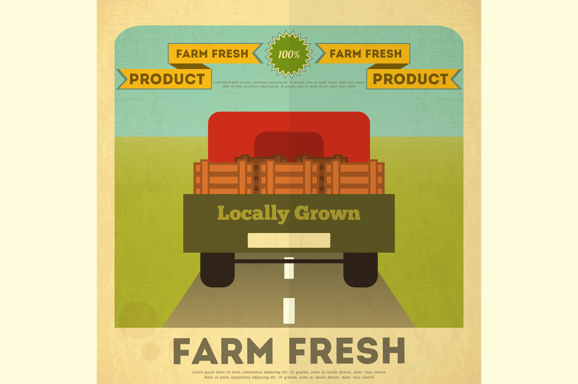 Poster for Organic Farm Food ~ Illustrations on Creative Market