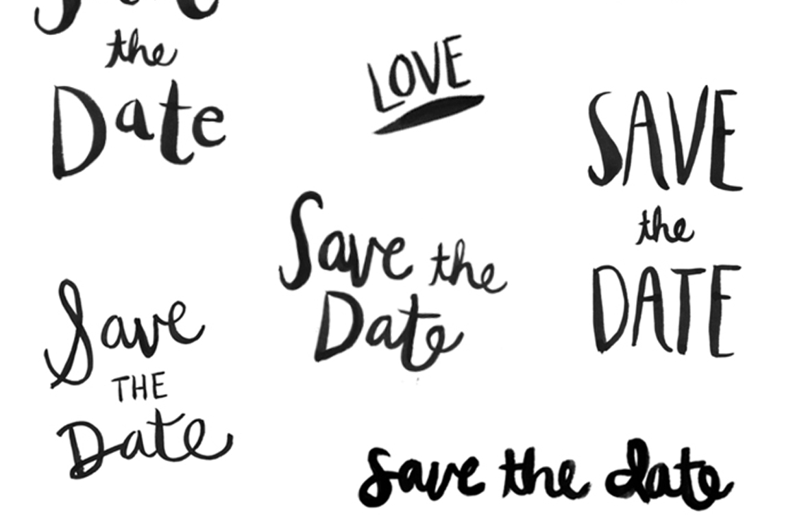 Save The Date Calligraphy Overlays ~ Illustrations on Creative Market