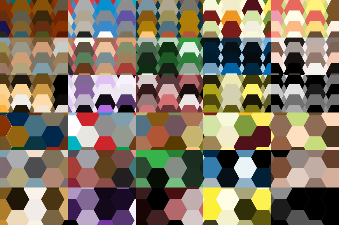 Random Color Hexagon Patterns ~ Patterns on Creative Market
