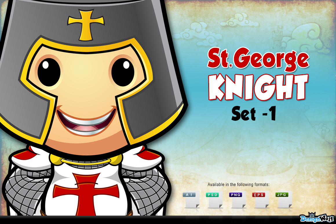 St. George Knight Character - Set 1 ~ Illustrations on Creative Market