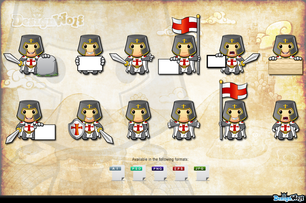 St. George Knight Character - Set 2 ~ Illustrations on Creative Market