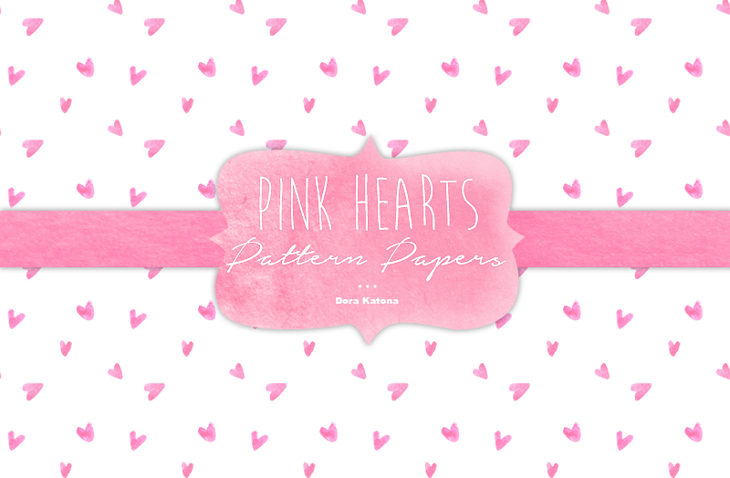 Pink Hearts Pattern Paper ~ Patterns on Creative Market