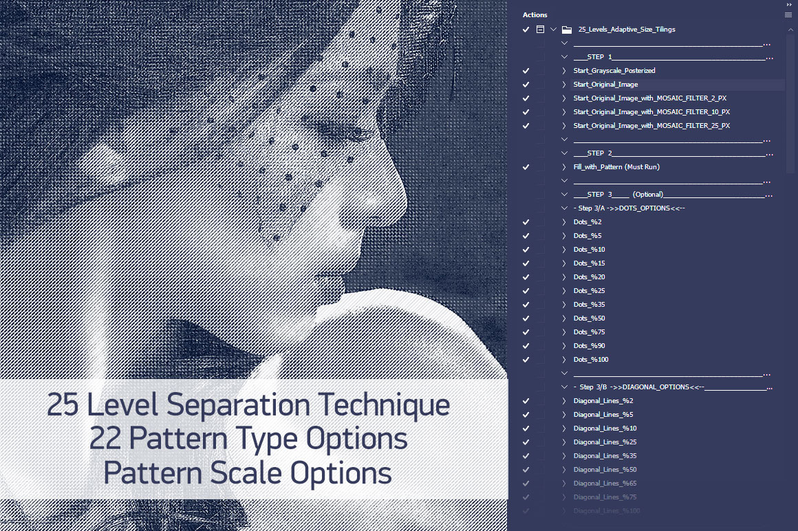 Adaptive Size Tiling Action Bundle ~ Actions on Creative Market
