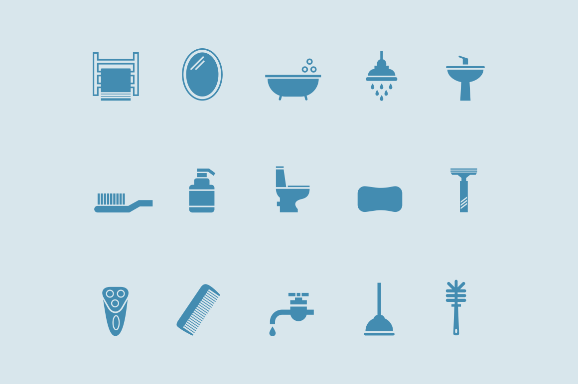 15 Bathroom and Toilet Icons ~ Icons on Creative Market