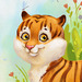 Red tiger cartoon character, an Animal Illustration by illustrastra