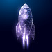 Rocket launch wireframe polygonal | Creative Market