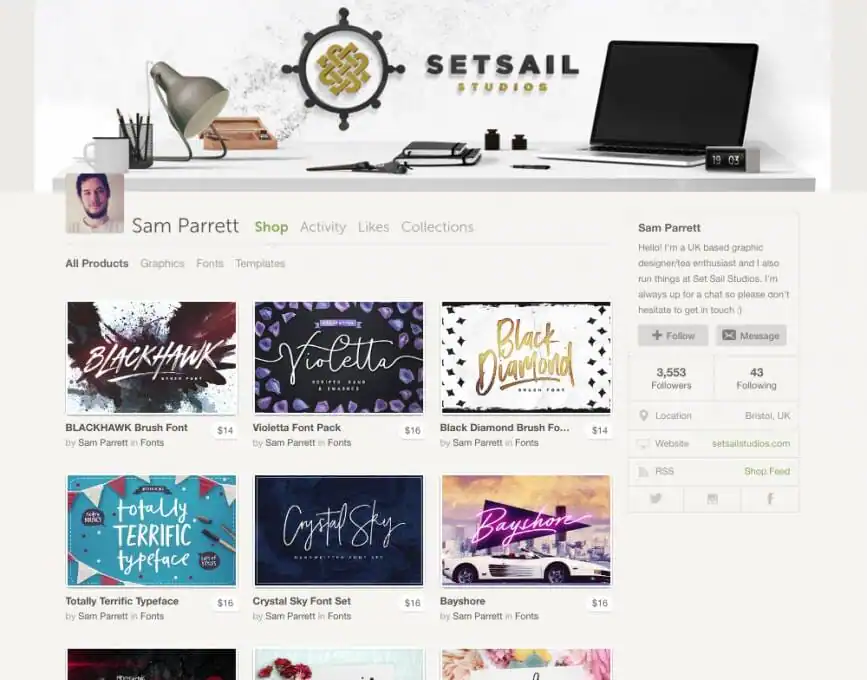 Featured Shop: Sam Parrett - Creative Market Blog