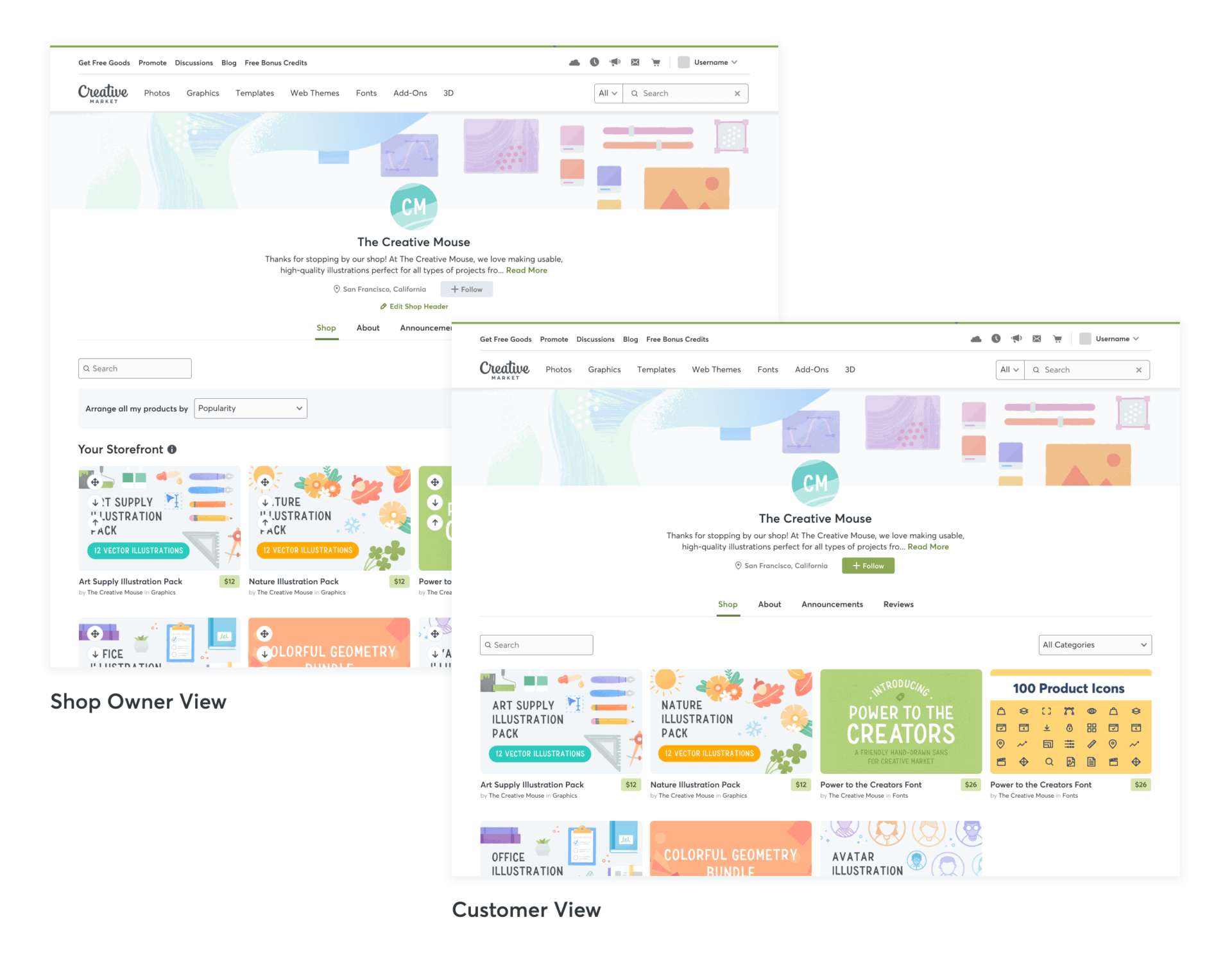 Designing a New Profile for Creative Market Shops - Creative Market Blog