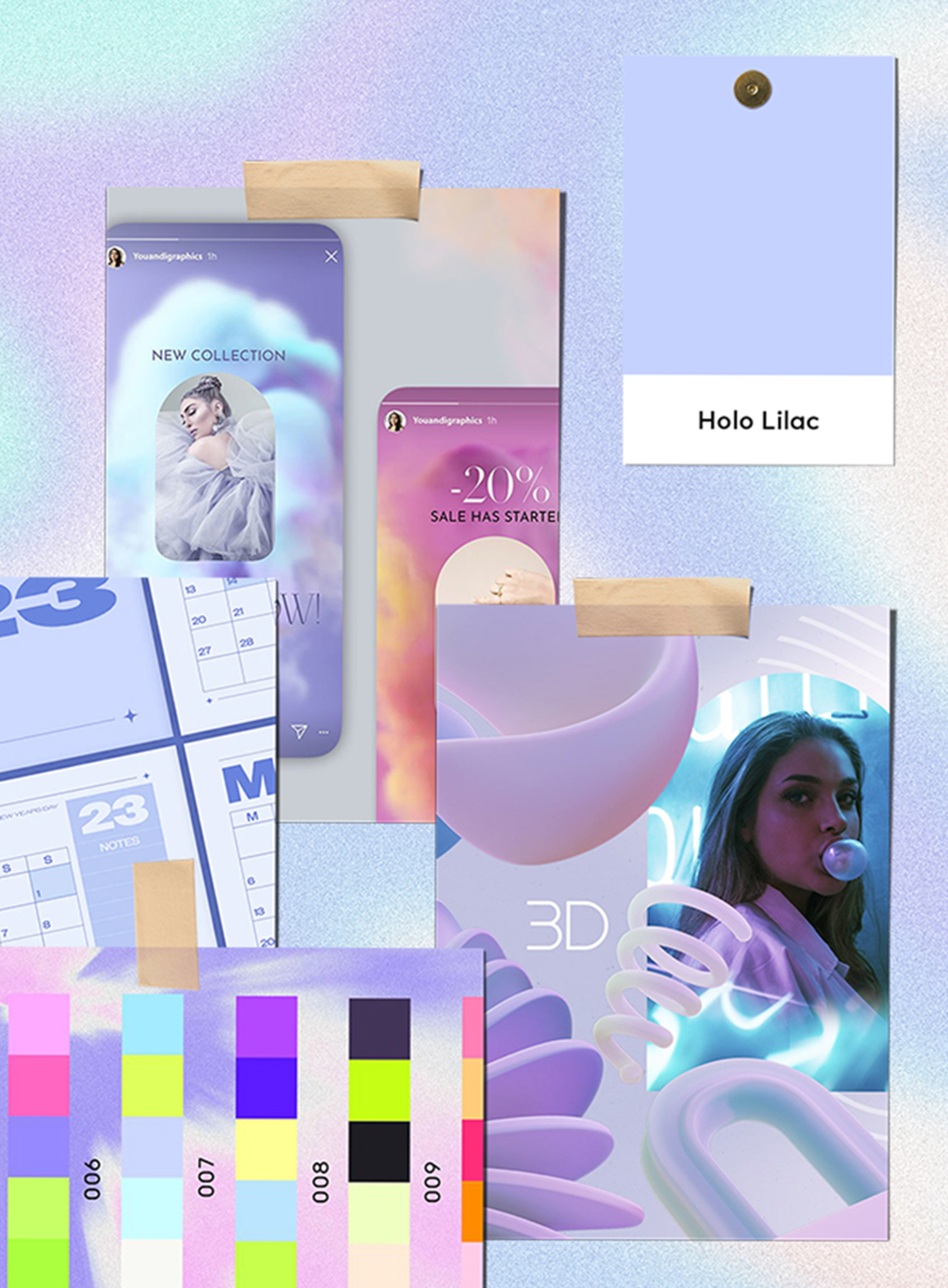 Introducing Our Color of the Season: Holo Lilac - Creative Market Blog