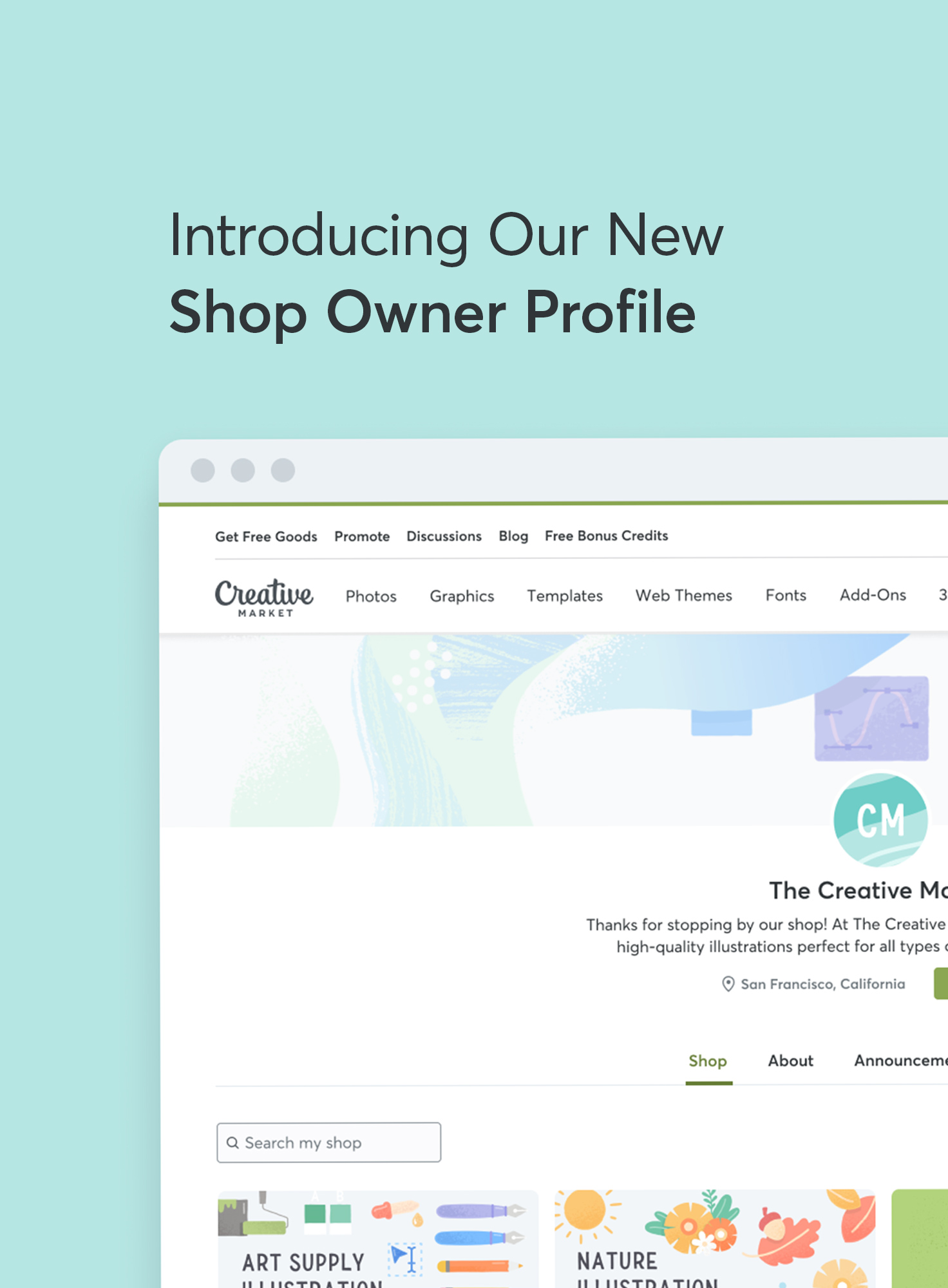 Designing a New Profile for Creative Market Shops | Creative Market Blog